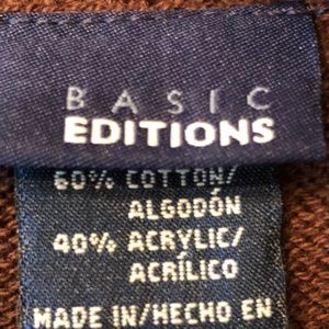 Basic Editions | Sweaters | Basic Editions Brown Sleeveless Cardigan W ...